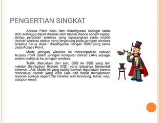 JARINGAN WIRELESS INFRASTRUCTURE MODE BSS | PPTX