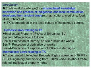 Traditional Knowledge Protection and Human Rights | PPT