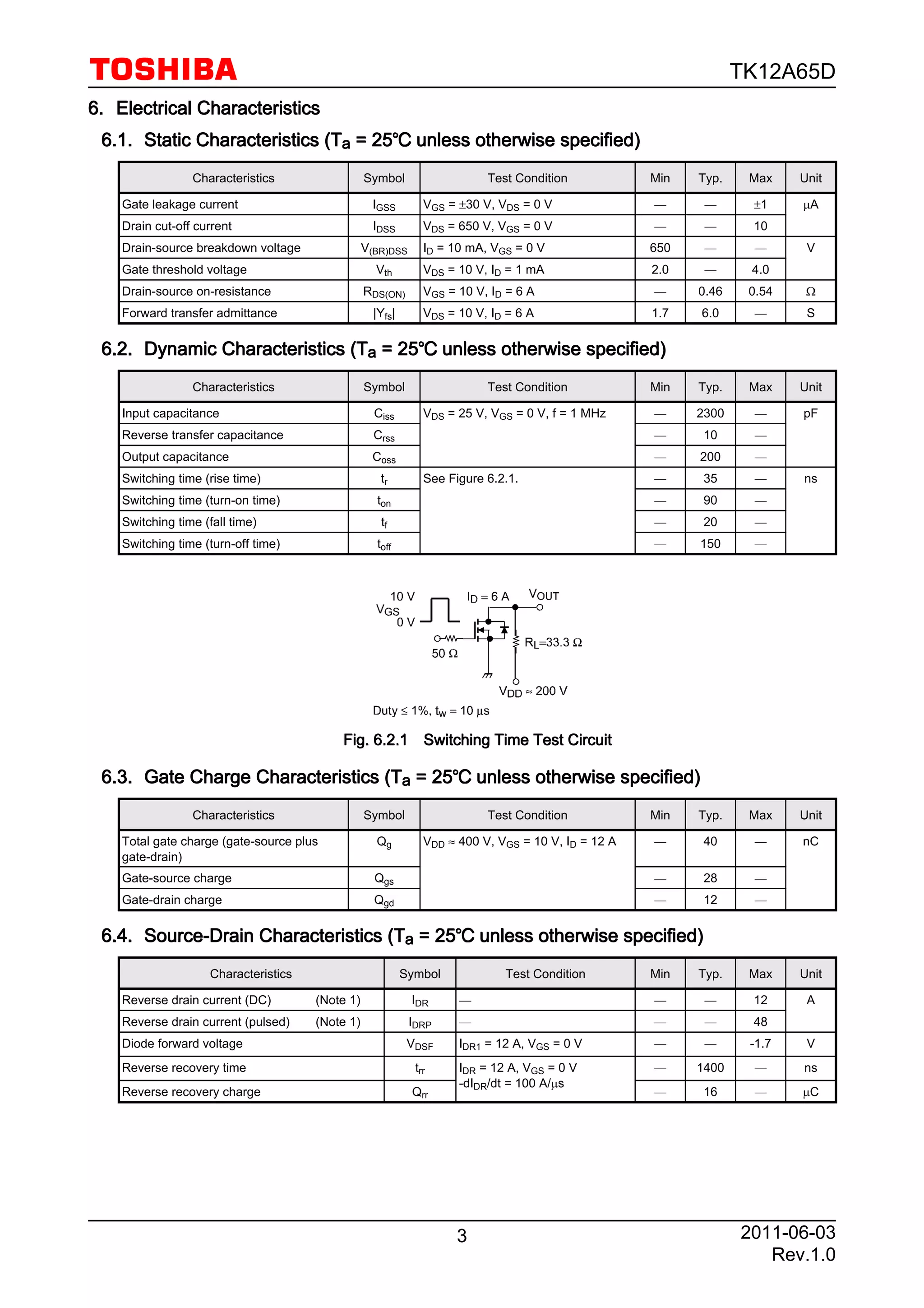 Original N-Channel Mosfet TK12A65D K12A65D 12A65 TO-220F New Toshiba | PDF