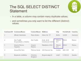 Tk2323 lecture 7 sql | PPT