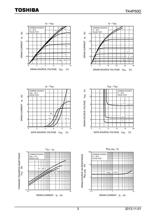 Original N-Channel Mosfet TK4P50D 500V 4A TO-252 New TOSHIBA | PDF
