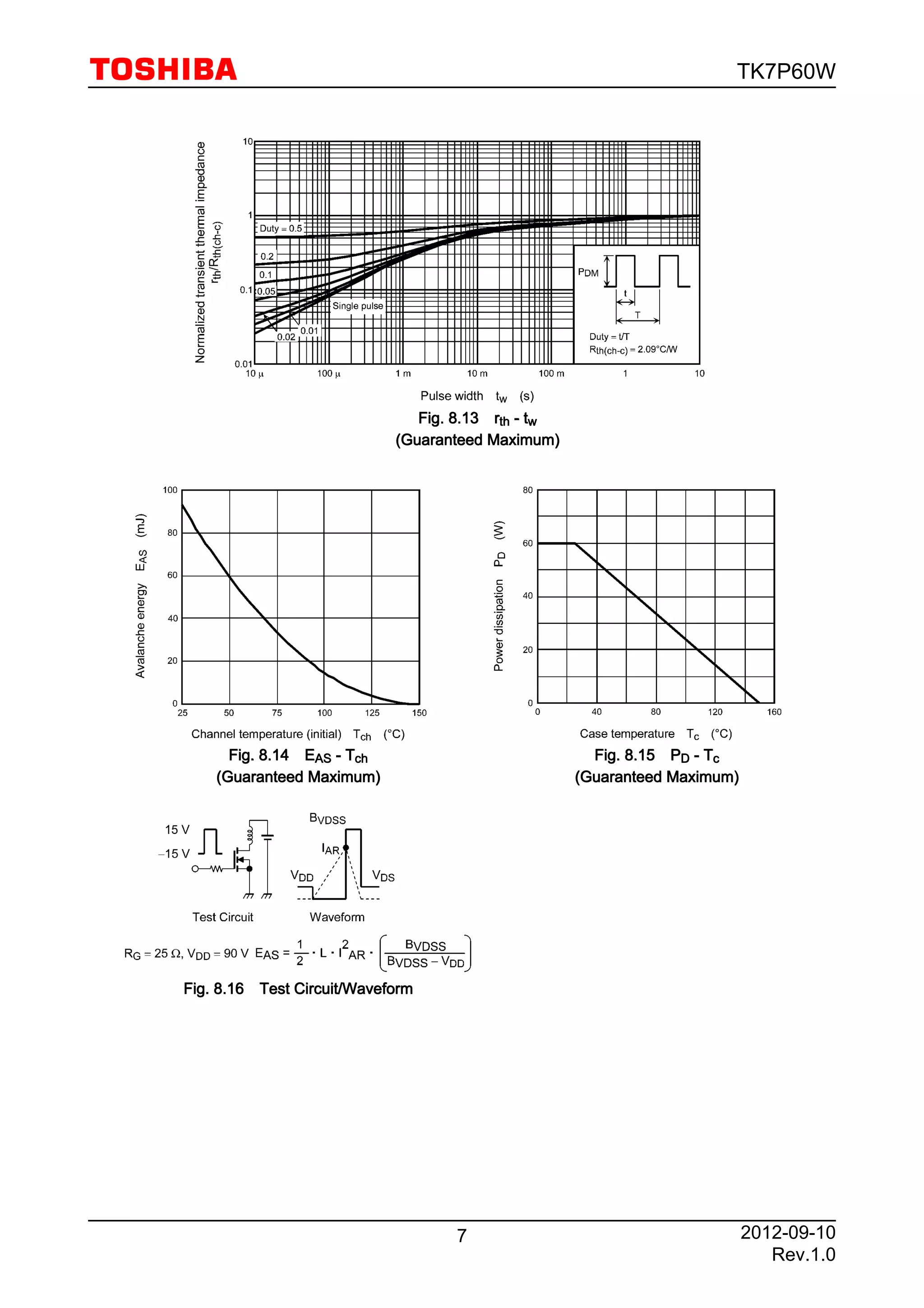 Original N-Channel Mosfet TK7P60W 600V 7A TO-252 New Toshiba | PDF