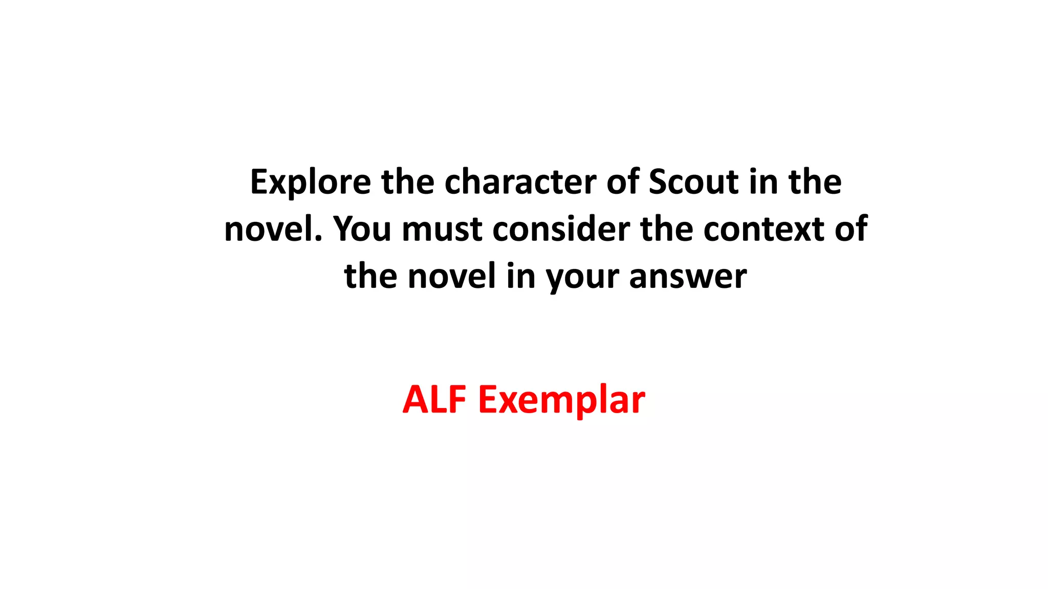 To Kill a Mockingbird - Scout essay | PPT