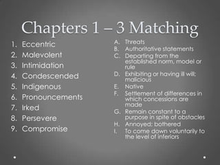 TKaM Chapters 1-7 Vocabulary Review | PPT