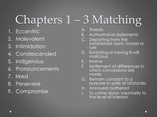 TKaM Chapters 1-7 Vocabulary Review | PPT