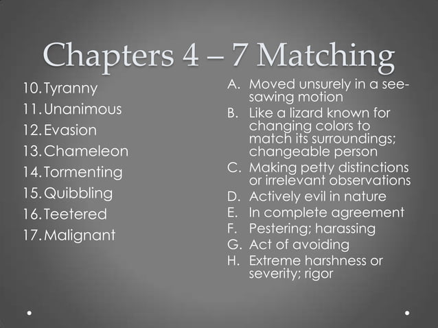 TKaM Chapters 1-7 Vocabulary Review | PPT