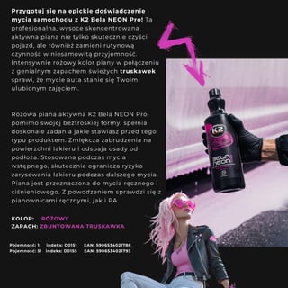 K2 BELA NEON PRO | Różowa aktywna piana o zapachu truskawek | PDF