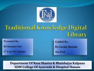 Traditional Knowledge Digital Library-TKDL | PDF