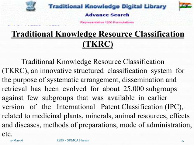 Traditional Knowledge Digital Library-TKDL | PDF | Databases | Computer ...