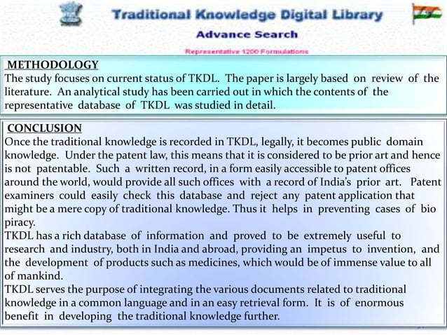 Traditional Knowledge Digital Library-TKDL | PDF | Databases | Computer ...