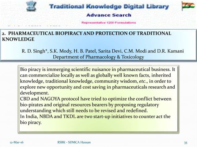 Traditional Knowledge Digital Library-TKDL | PDF | Databases | Computer ...