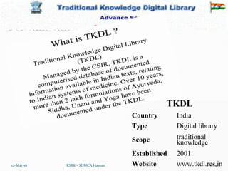 Traditional Knowledge Digital Library-TKDL | PDF