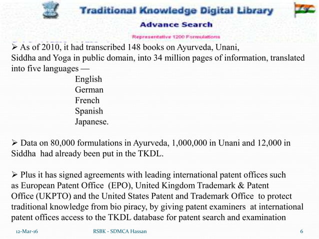 Traditional Knowledge Digital Library-TKDL | PDF | Databases | Computer ...