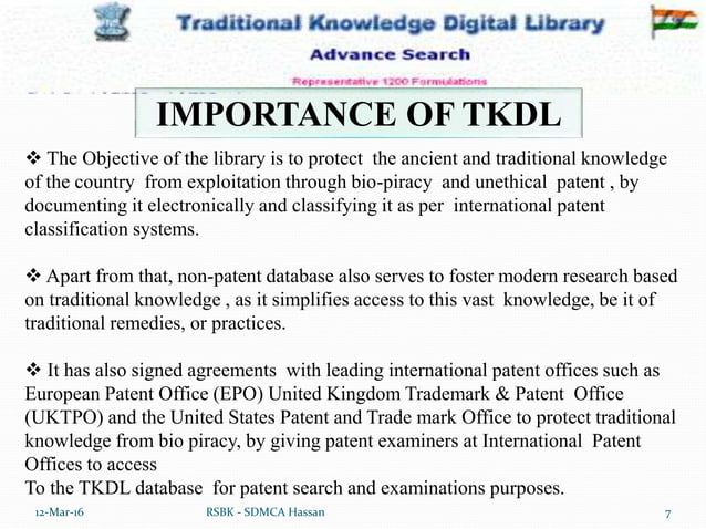 Traditional Knowledge Digital Library-TKDL | PDF | Databases | Computer ...