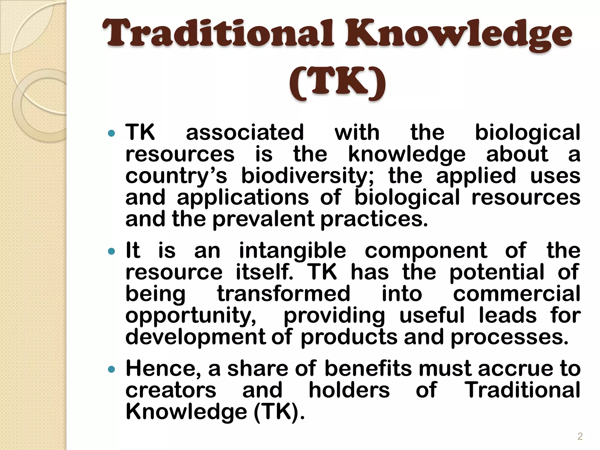 Protection of Traditional Knowledge | PPTX