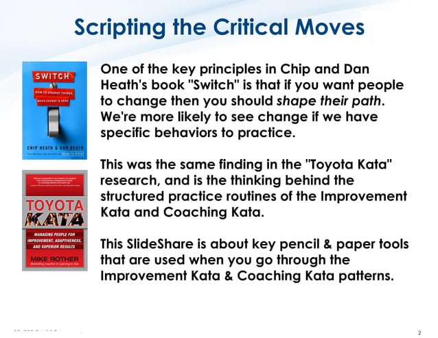 Toyota Kata How to Use the Key Improvement Kata Forms | PPT