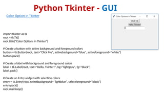 tkinterpptxguipythonImport it is named ‘tkinter | PPTX