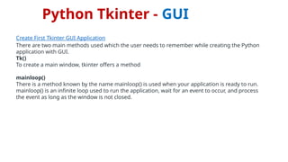 tkinterpptxguipythonImport it is named ‘tkinter | PPTX