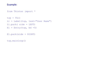 tkinter final ppt.ppt | Programming Languages | Computing