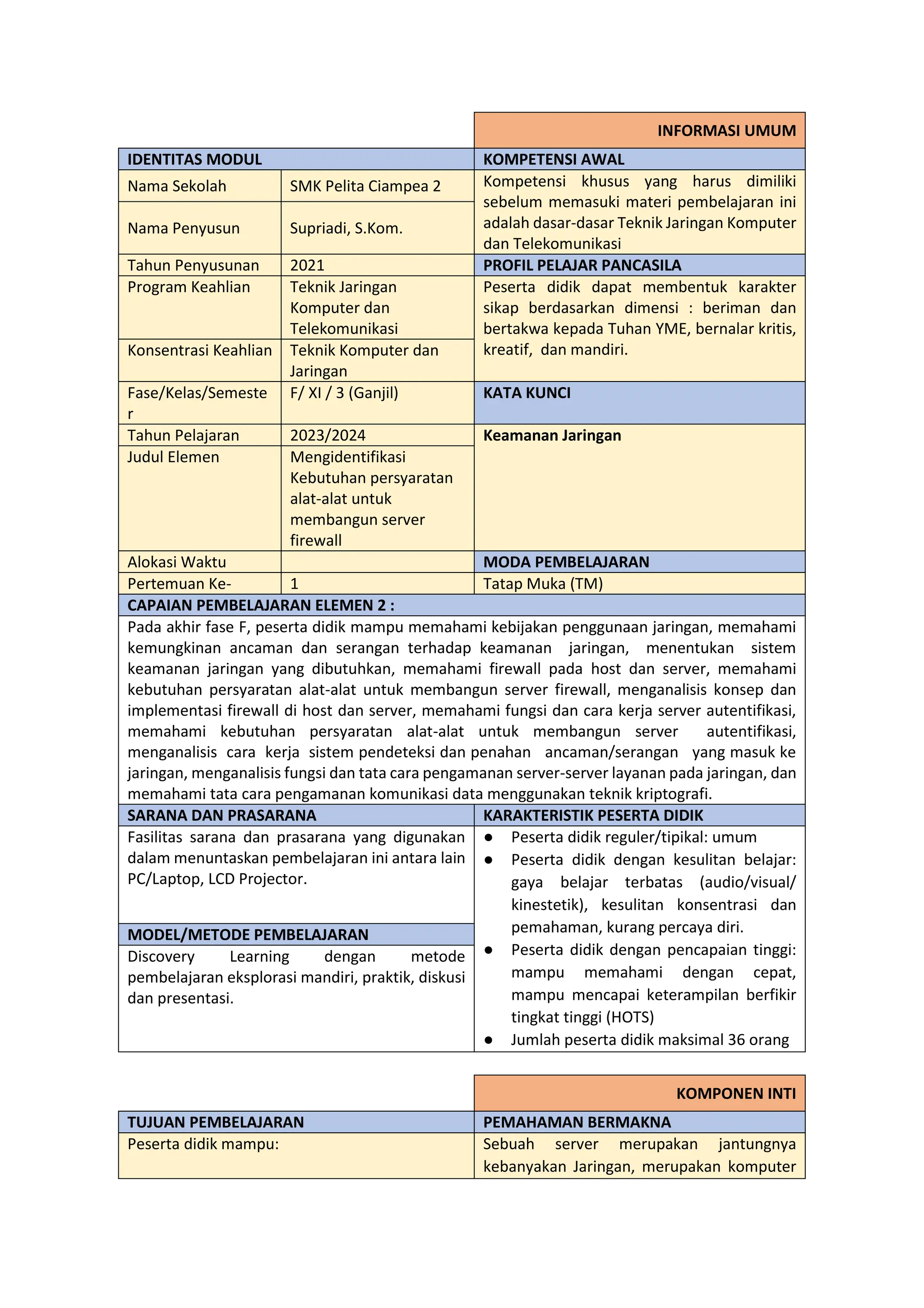 TKJ F.3.5 Mengidentifikasi Kebutuhan persyaratan alat-alat untuk ...