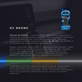 K2 NEONE | Zapach w kratkę nawiewu z pompką | PDF
