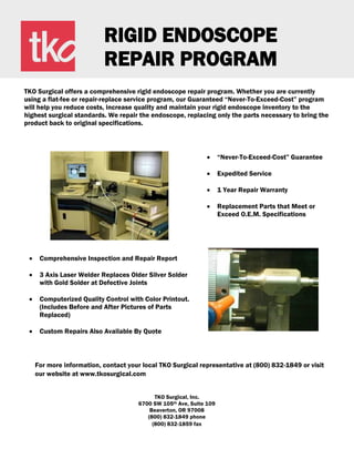 Rigid endoscope repair program | PDF