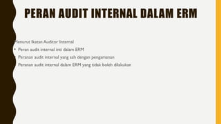 Peran Audit Internal dan Manajemen risiko | PPT