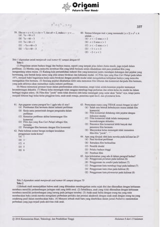 SOAL LATIHAN TKPA SBMPTN 2016 KODE 337 | PDF