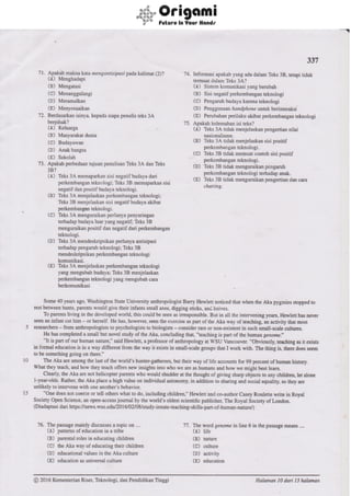 SOAL LATIHAN TKPA SBMPTN 2016 KODE 337 | PDF