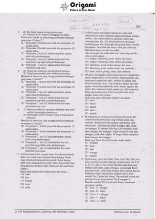 SOAL LATIHAN TKPA SBMPTN 2016 KODE 337 | PDF