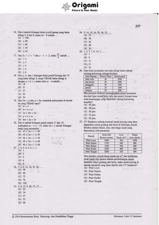SOAL LATIHAN TKPA SBMPTN 2016 KODE 337 | PDF