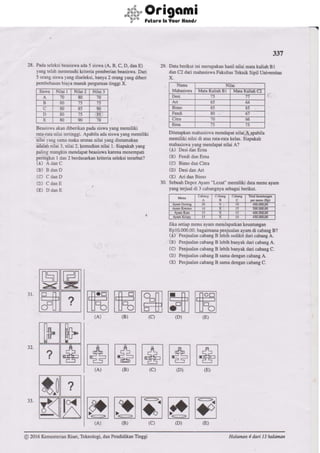 SOAL LATIHAN TKPA SBMPTN 2016 KODE 337 | PDF