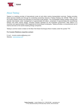 Teekay Corporation Q4-22 Earning Release Document | PDF