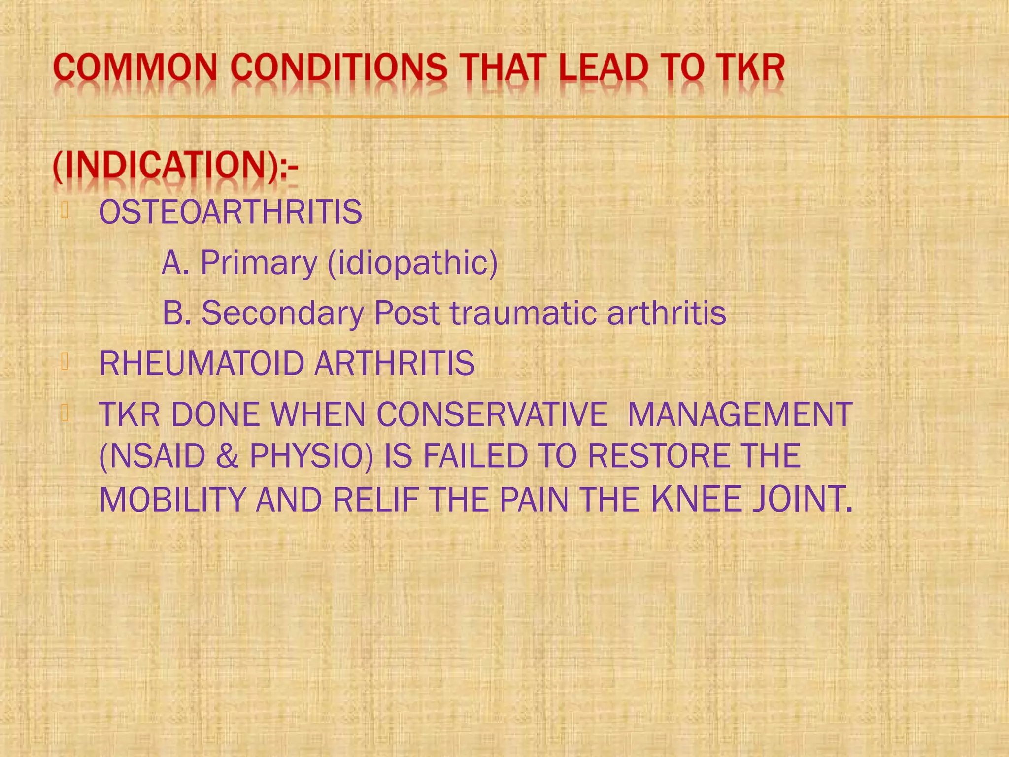 TOTAL KNEE REPLACEMENT | PPT