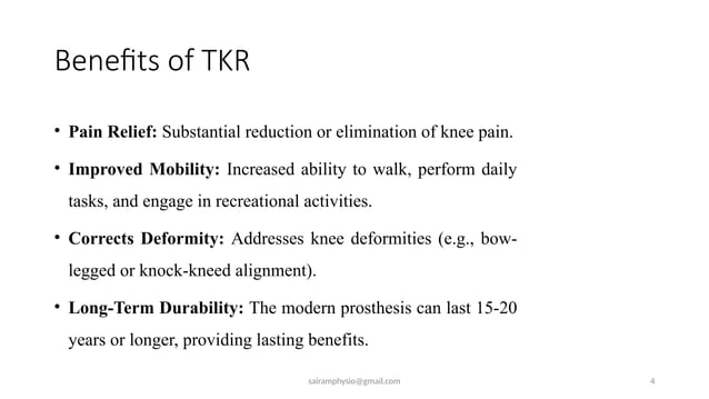 Role of physiotherapy in Total Knee Replacement.pptx | Physical Therapy | Wellness