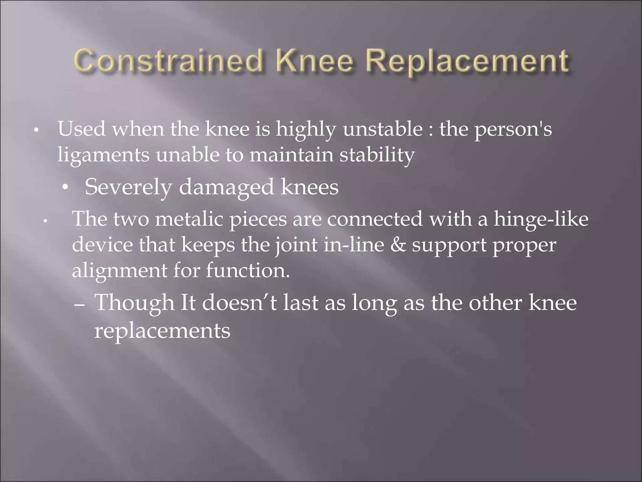 Total Knee Replacement (TKR) in advanced arthritis | PPT