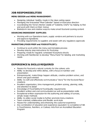 TK Recipe Developer | DOCX | Food Industry | Industries