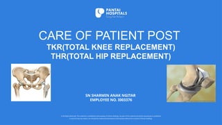 management total knee replacement tkr thr | PPTX