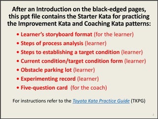 The Toyota Kata Starter Kata | PPTX