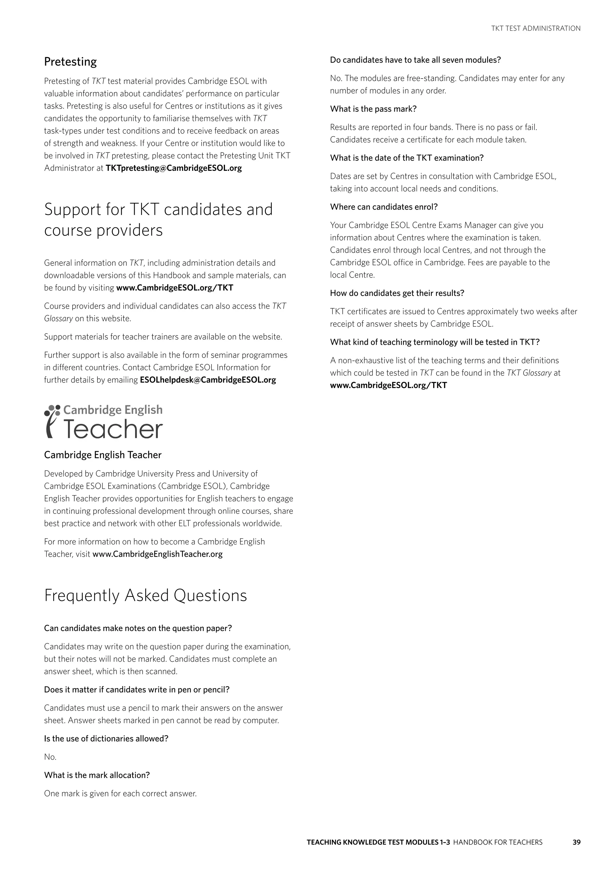 Tkt 1-3-handbook | PDF