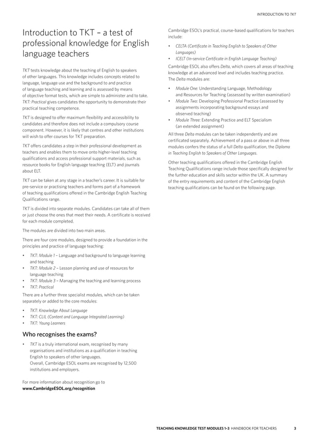 Tkt 1-3-handbook | PDF