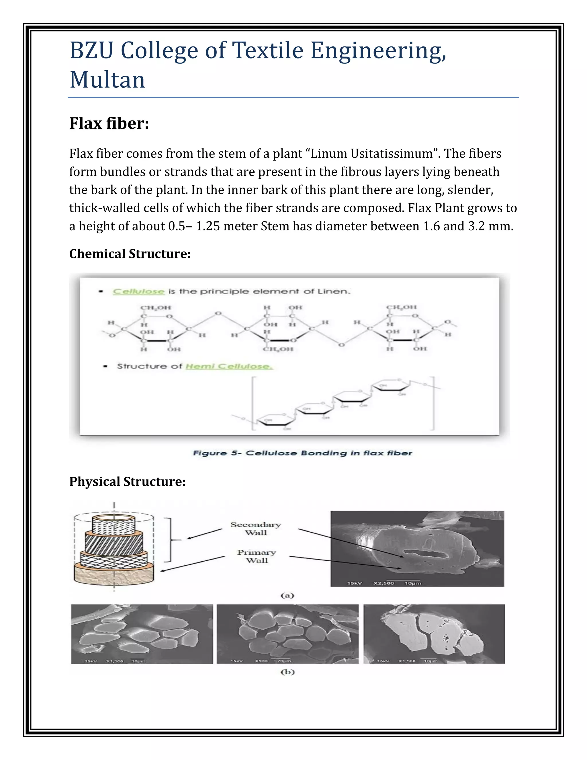 Chemical and Physical Structures of Natural Polymer Fibers | PDF