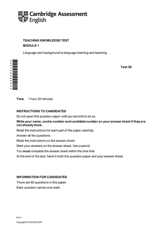 TKT - Module 1.pdf | Educational Assessment | Education