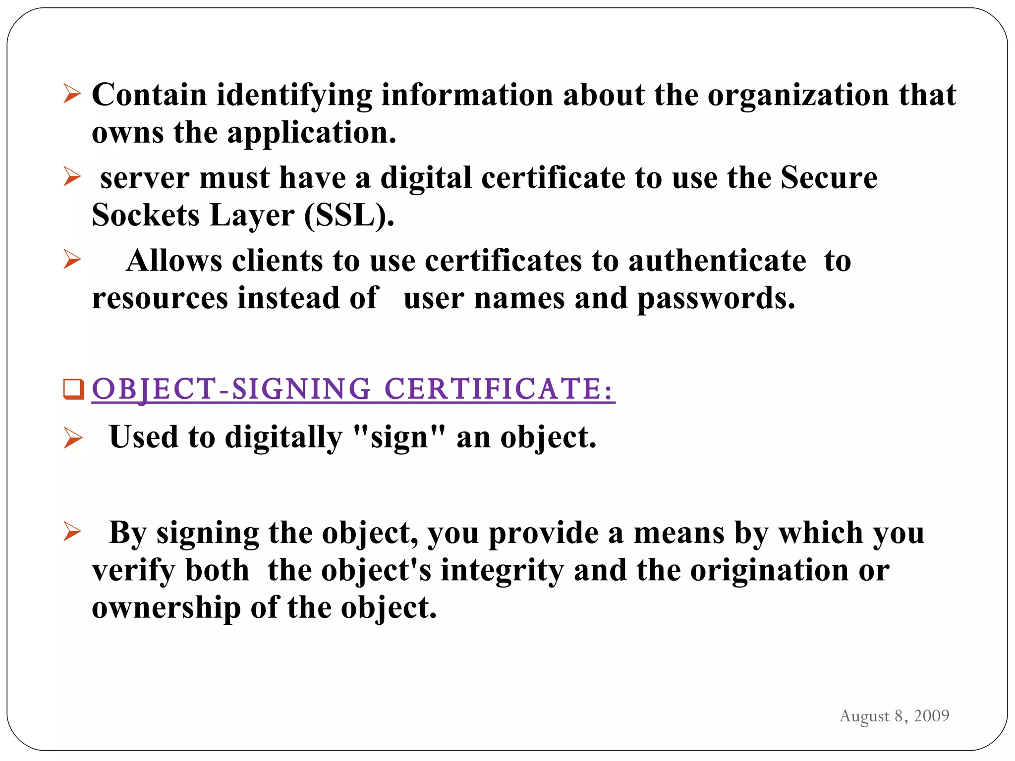Digital certificate & signature | PPT