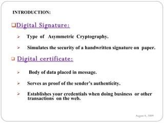 Digital certificate & signature | PPT
