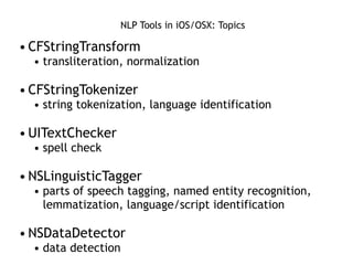 Natural language processing in iOS / OSX | PDF