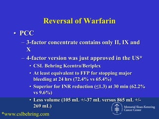 Anticoagulant Reversal | PPT