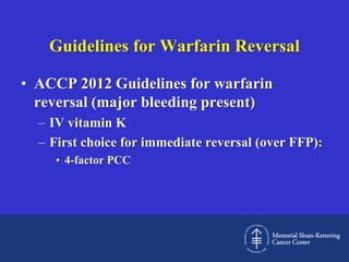 Anticoagulant Reversal | PPT