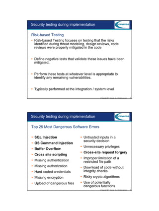 Security Testing for Testing Professionals | PDF