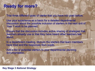 T&L Starters | PPT | Homework and Study | Education